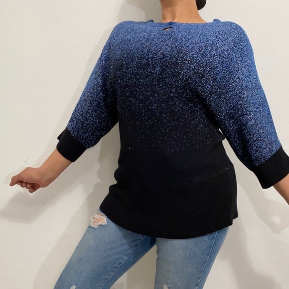 Studio Works | Sweaters | Studio Works Womens Pl Y2k Metallic Blue Knit ...